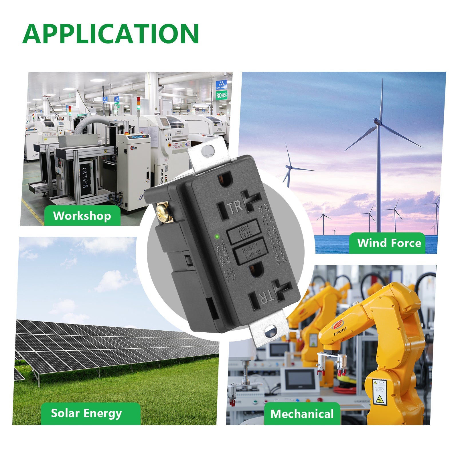 Wengart Generator GFCI Outlet,100pack,125V 20Amp 60Hz,Tamper-Resistant