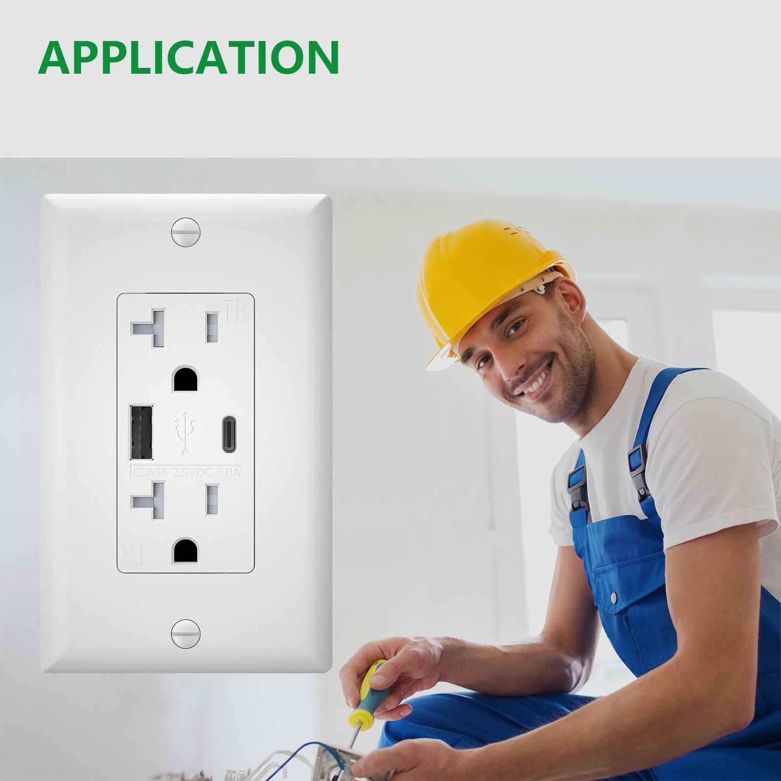 Wengart 20A USB Wall Outlet,Receptacle with 5.0A USB Type C&Type A Por
