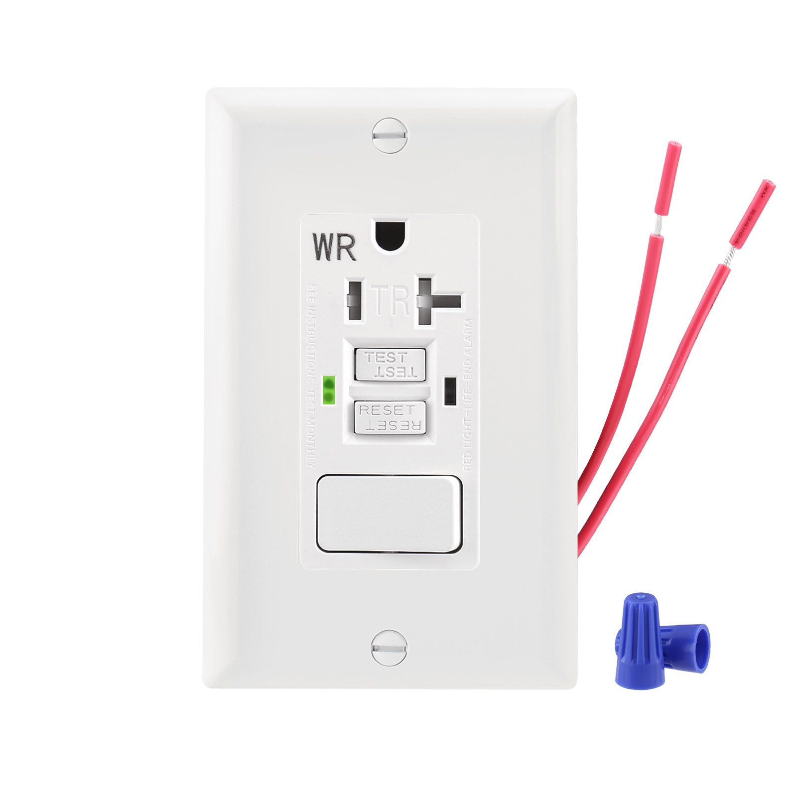 Wengart 20A GFCI Receptacle with Combination Switch,ETL Listed,AC125V,