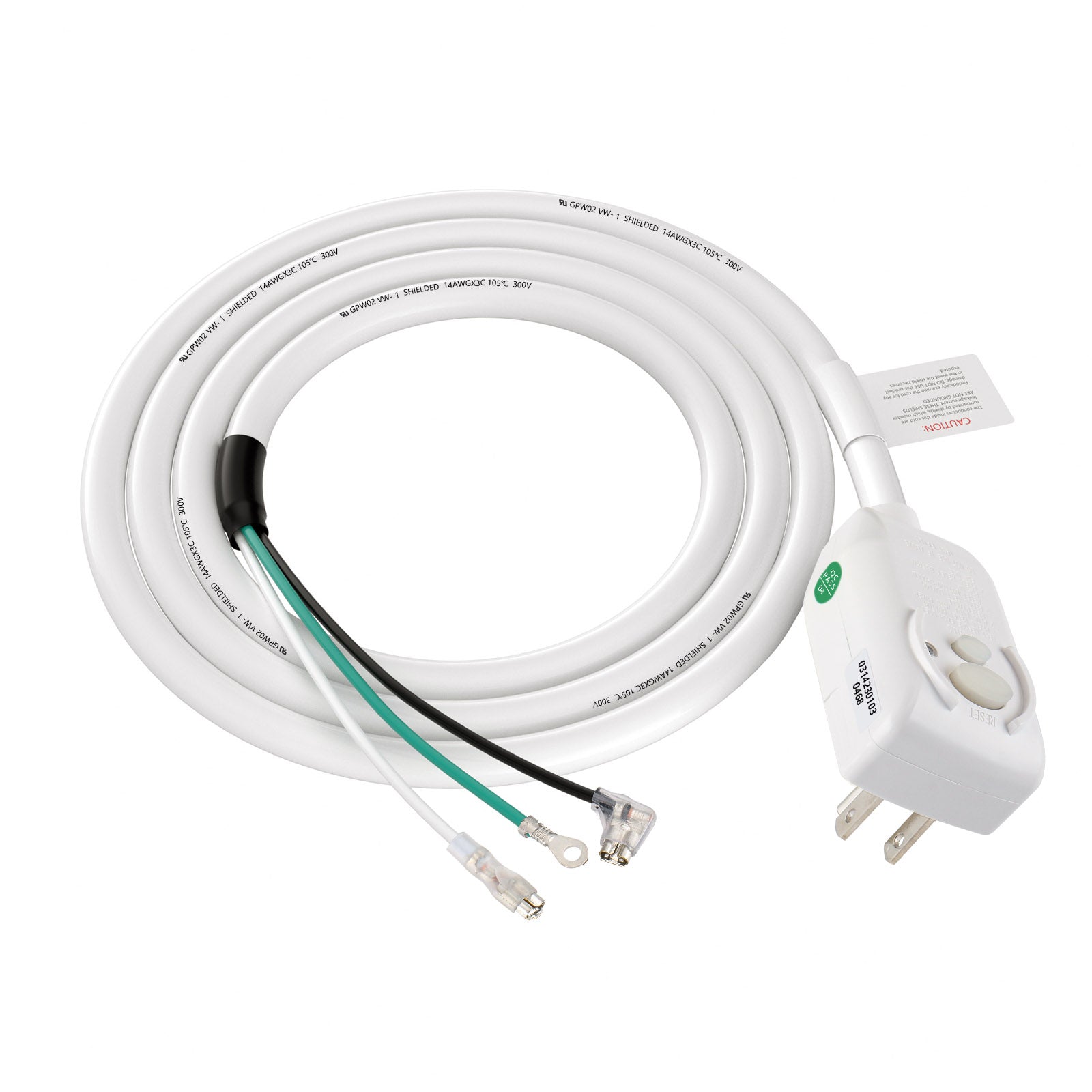 Wengart LCDI Power Cord Plug NEMA5-15P Air Conditioning Extension Cabl